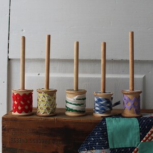 SET of 5 Ring Holder Organizer Display - Repurposed Thread Spool ...