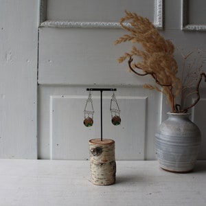 ONE Earring Display Stand - Natural Birch & Metal T Stand Earring ...