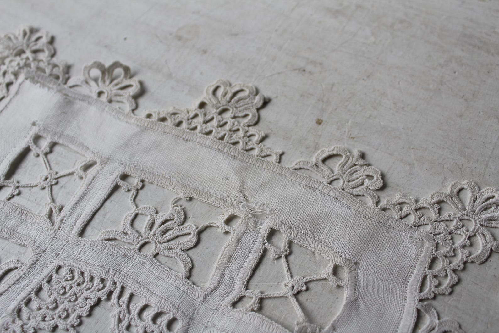 PAIR Vintage Tatted Square Doily With Cutouts - 10" Great for Layering ...