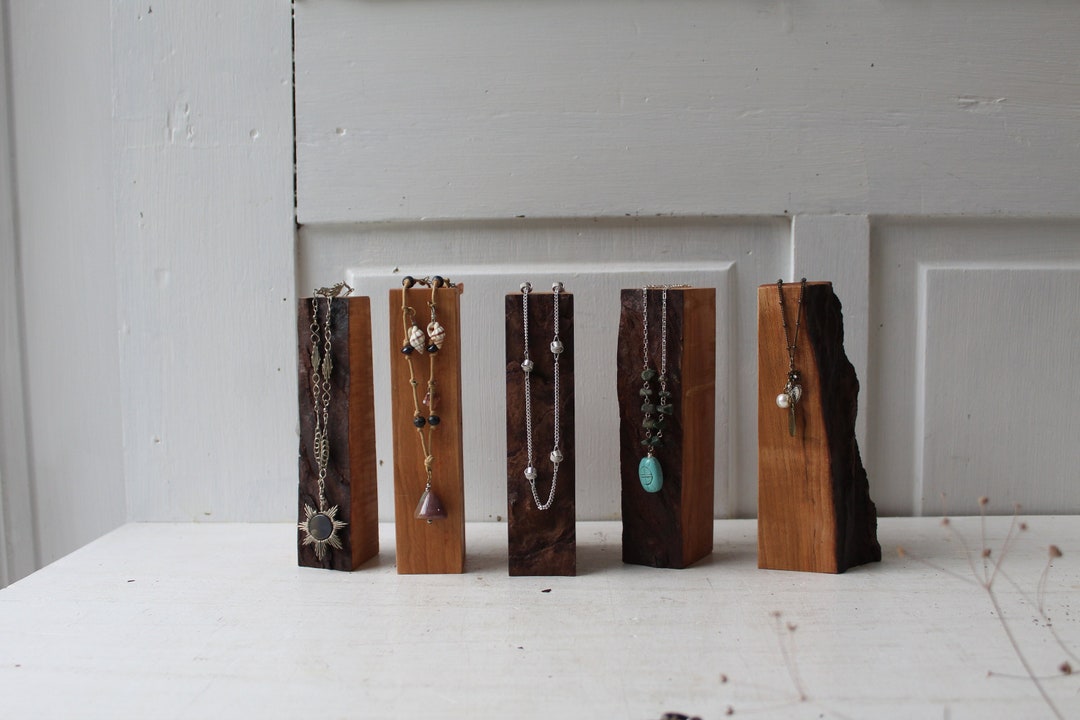 ONE Jewelry Display Block Live Edge Hardwood Photo Prop Natural Jewelry ...
