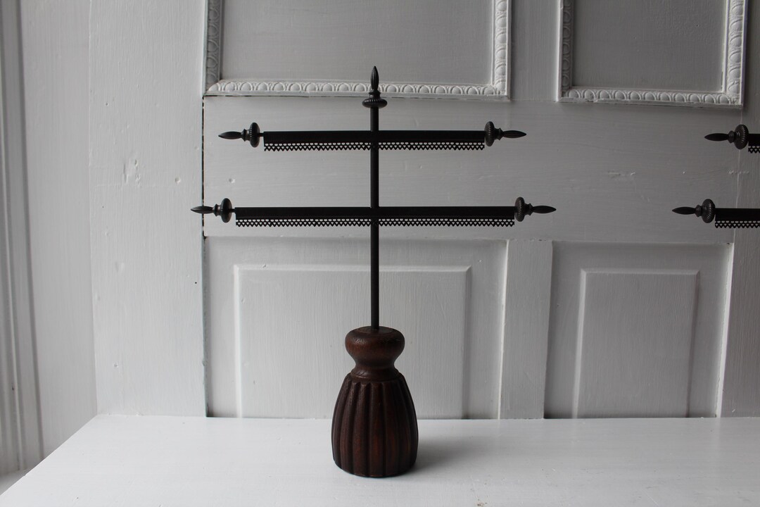 ONE Earring Display 2-tier Metal T-bar Organizer - Oak Architectural ...
