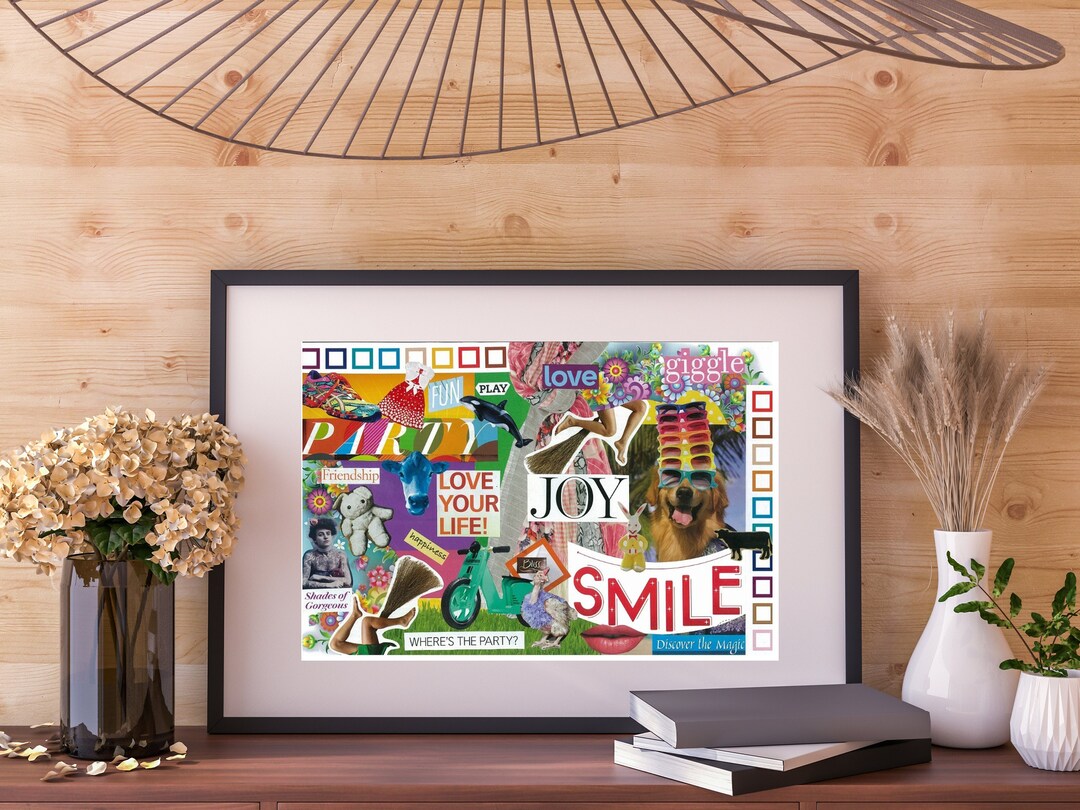 Collage Art Print: Smile - Etsy