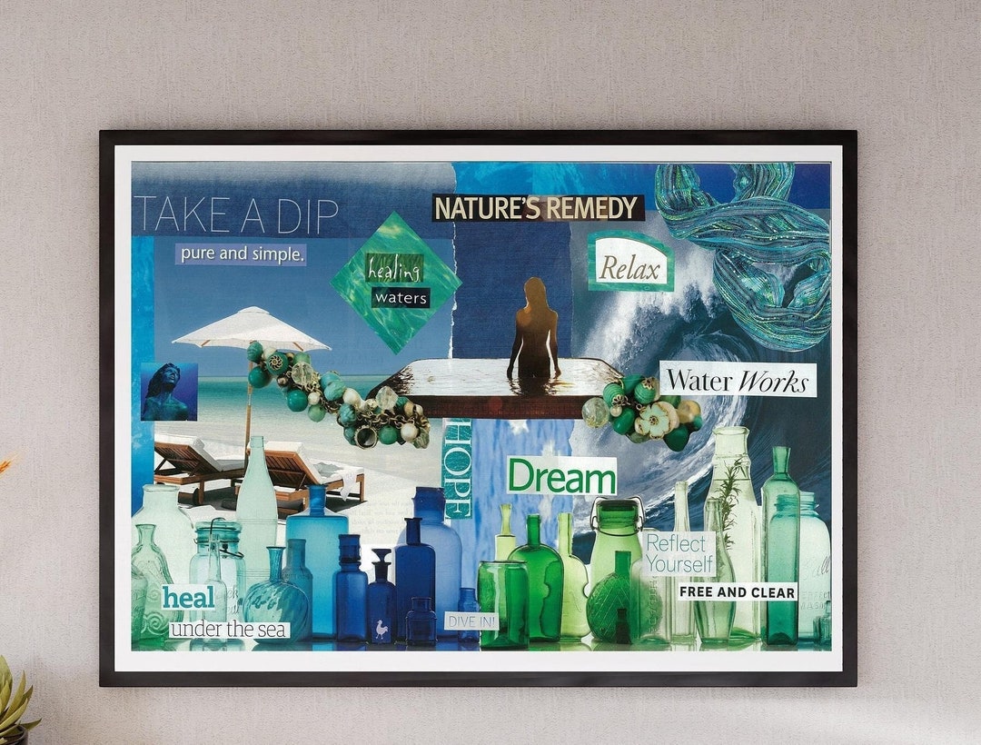 Healing Waters Collage Art Print: Original Design, Great Gift for Mom ...