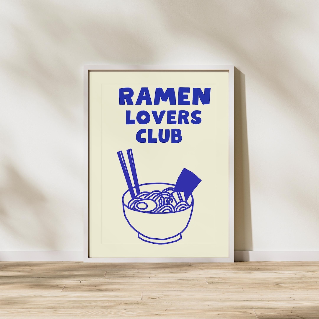 Ramen Lovers Club. Ramen Wall Art, Ramen Poster, Retro Food Poster ...