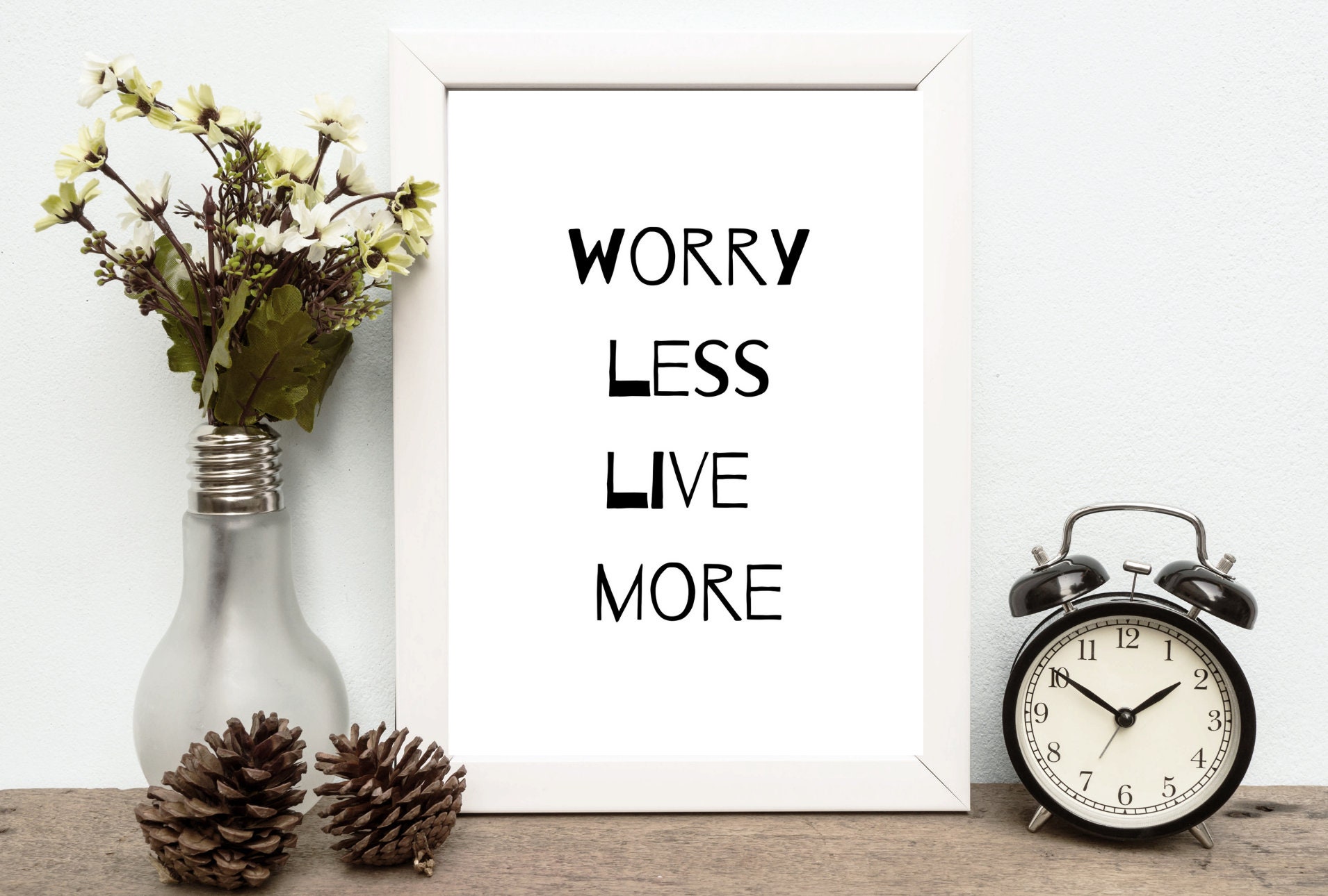 Worry Less Live More printable quote instant download | Etsy