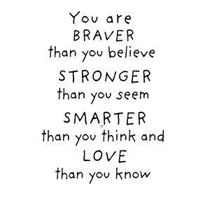 You Are Braver Than You Believe, Minimalist Wall Art, Winnie the Pooh ...
