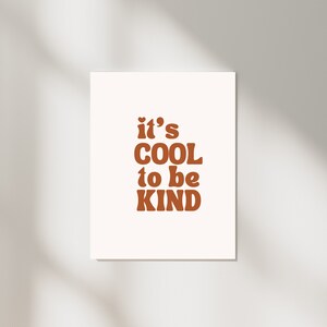 It's Cool to Be Kind. Retro Wall Art, Cool Prints, Minimalist Wall Art ...