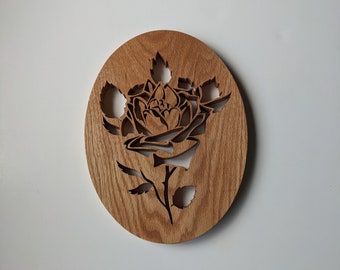 Red Rose Scroll Saw Pattern FIS-056 pdf Jpg | Etsy