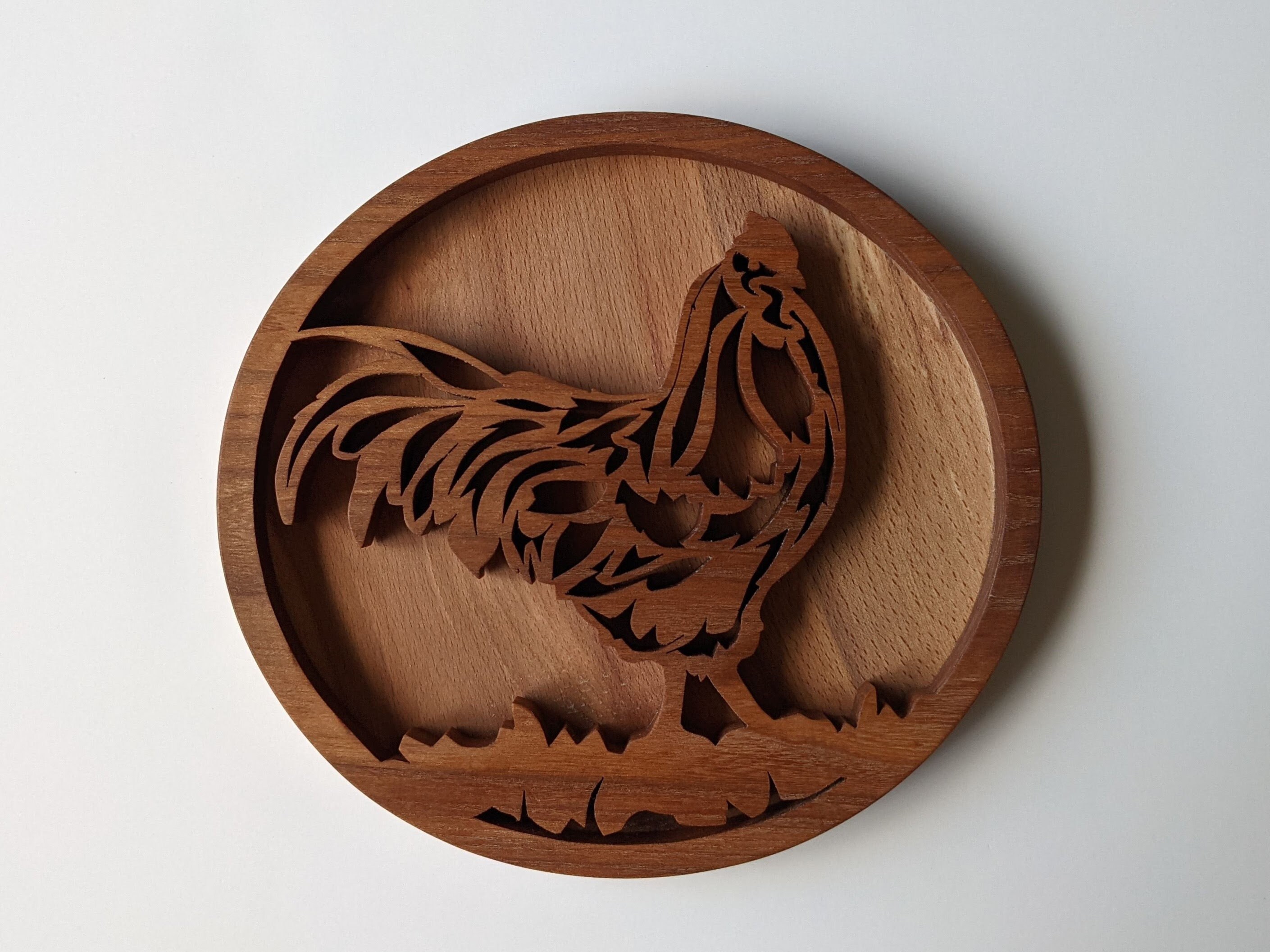 Rooster Scroll Saw Patterns Wooden Animal Ornaments | Handmade