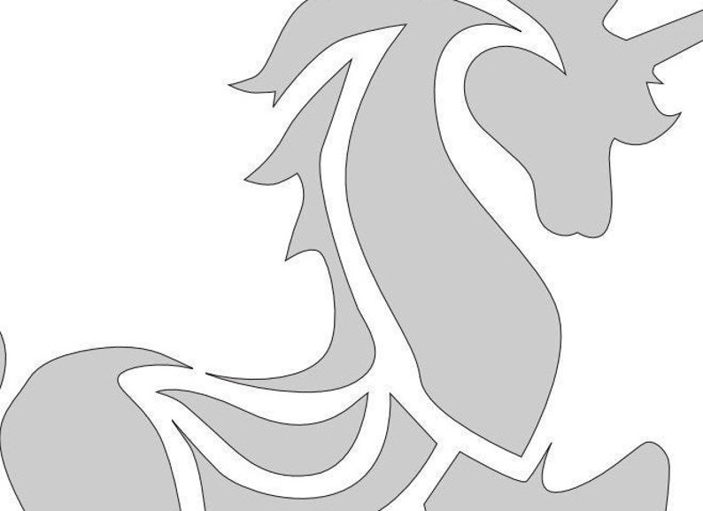 Simple Unicorn Ornament Scroll Saw Pattern FIS-083 pdf, Jpg - Etsy