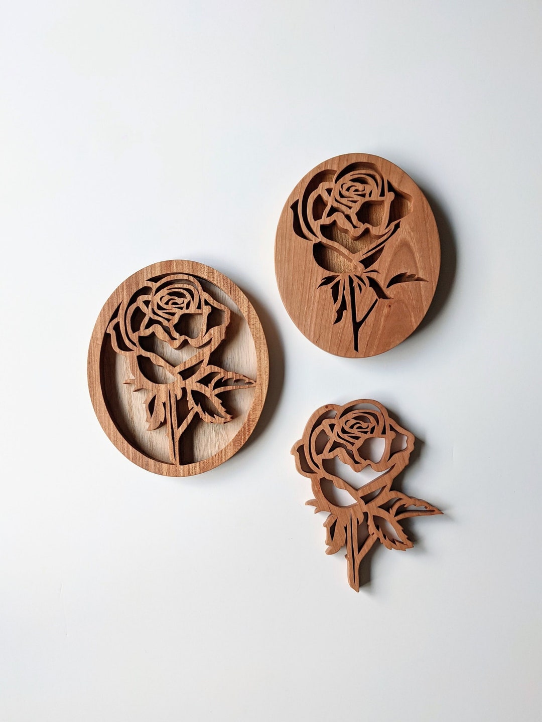 Red Rose 3 Variations Scroll Saw Pattern FIS-184 pdf, Jpg - Etsy