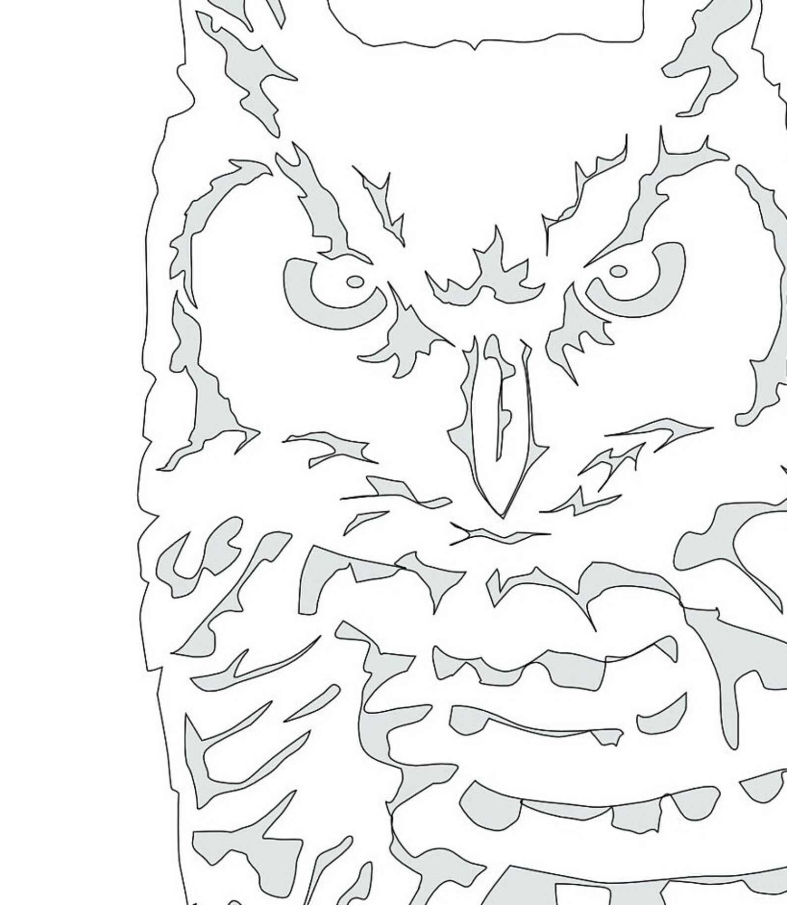 Great Horned Owl Scroll Saw Pattern FIS-173 pdf, Jpg - Etsy