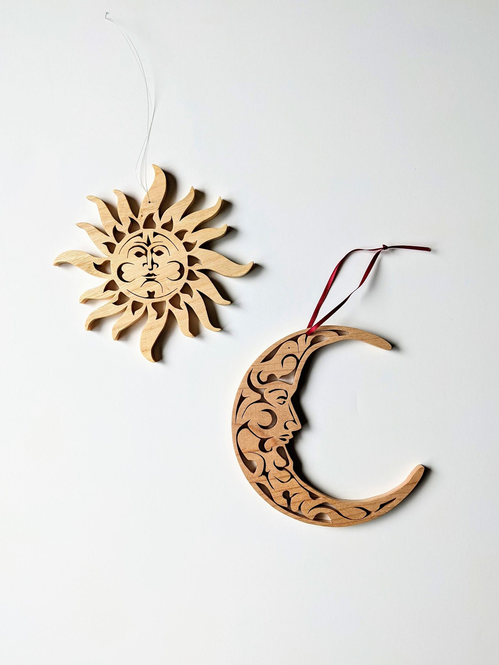 Sun & Moon Face Ornament Set Scroll Saw Pattern FIS-027 pdf, Jpg - Etsy