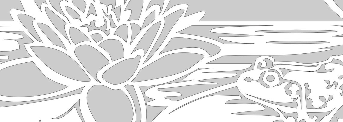 Water Lilies and Frog Scroll Saw Pattern FIS-053 pdf, Jpg - Etsy