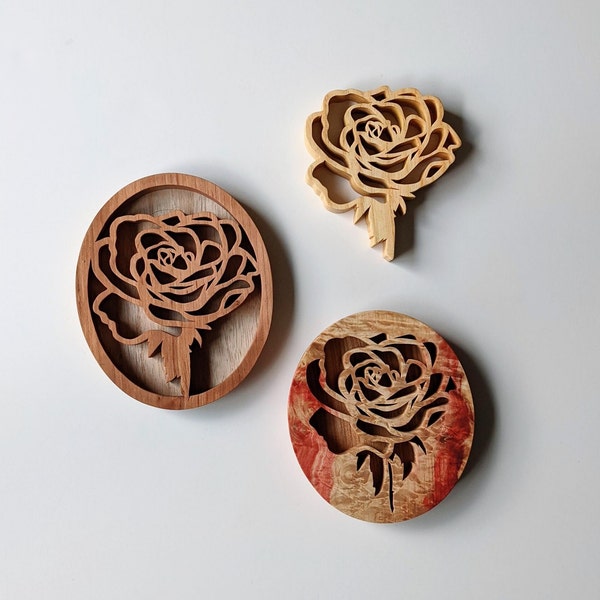 Scroll Saw Rose Pattern - Etsy