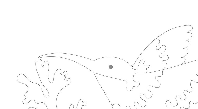 Hummingbird Decorative Scroll Saw Puzzle Pattern FIS-136 pdf, Jpg - Etsy