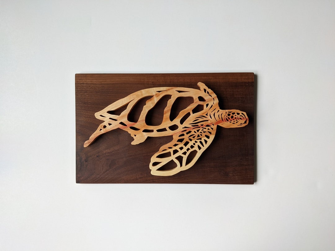 Sea Turtle With Two Backgrounds Scroll Saw Pattern FIS-104 pdf, Jpg - Etsy