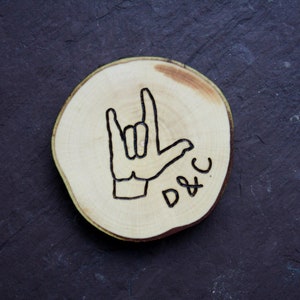 Sign Language I Love You - Sign of Horns - ASL- Branch Slice Magnet ...