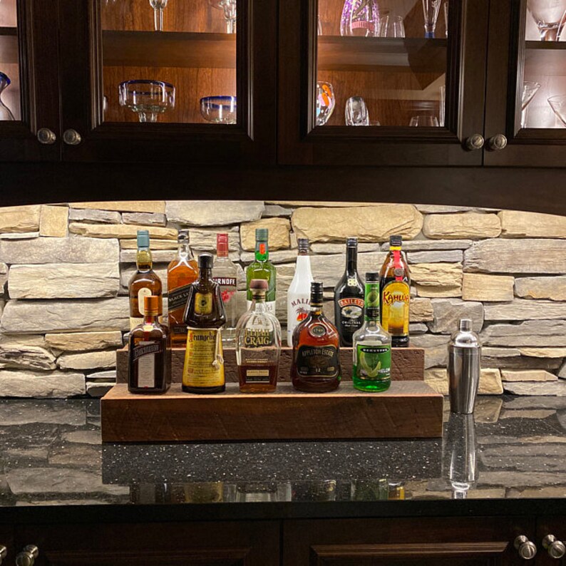 Wood Liquor Shelves READY TO SHIP Wood Liquor Bottle Shelf - Etsy