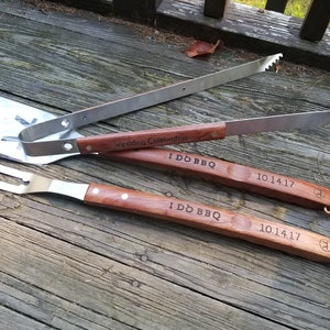 Personalized Grill Tool Set - Engraved BBQ Tools - Husband Gift- Dad ...