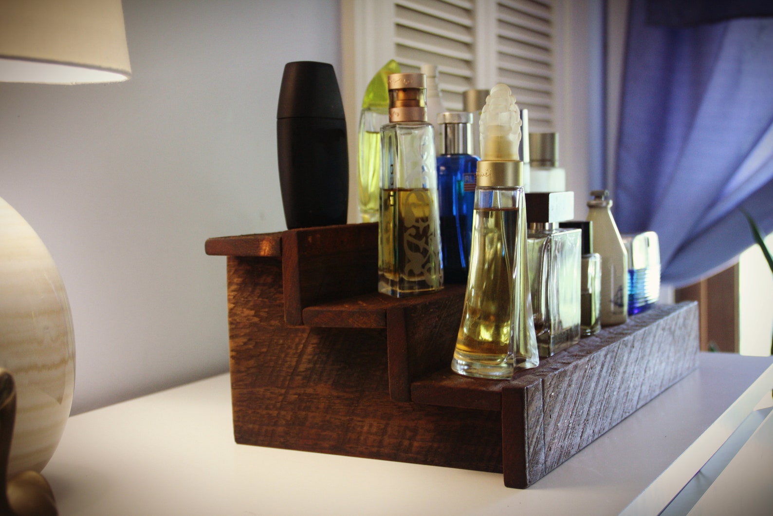 Cologne Bottle Wood Shelf Perfume Bottle Organizer Organize - Etsy