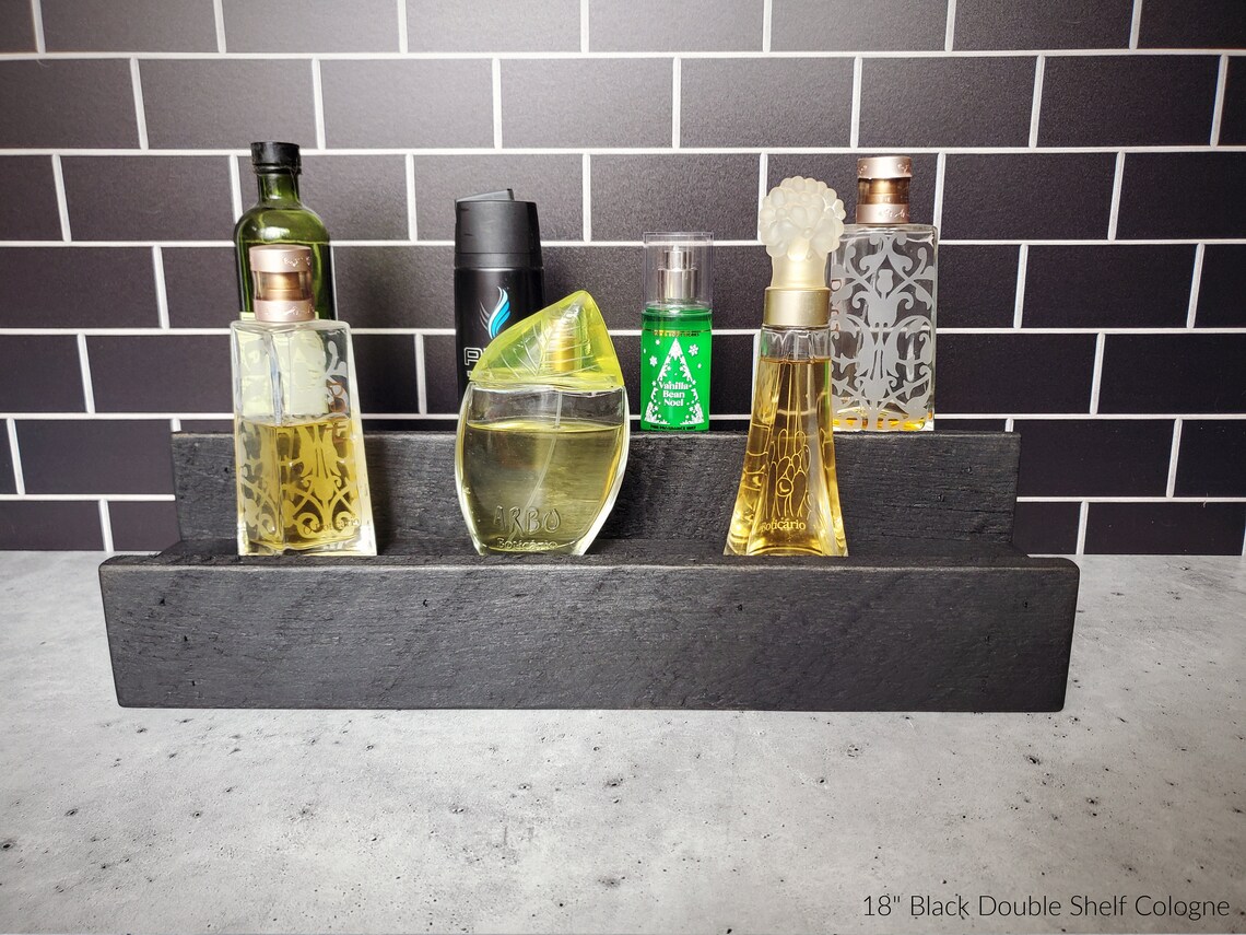 BLACK Wood Cologne Bottle Shelf Perfume Bottle Organizer | Etsy