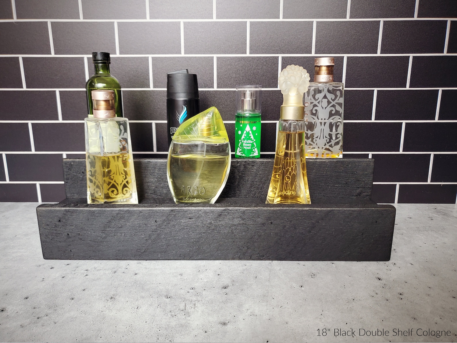 BLACK Wood Cologne Bottle Shelf Perfume Bottle Organizer - Etsy