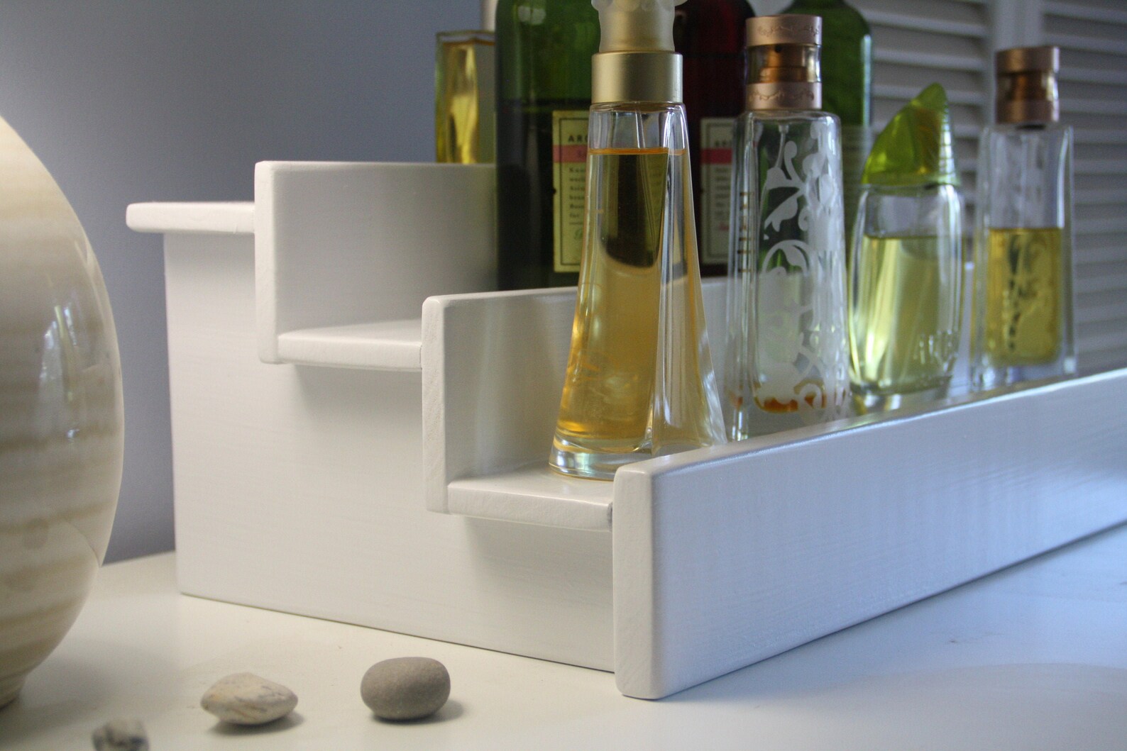 White Perfume Bottle Display Cologne Bottle Shelf- Wood Shelf- Made to ...