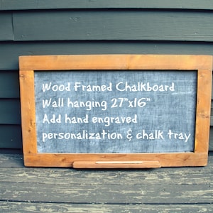 Rustic Wood Framed Chalkboard- Kitchen Chalkboard- Hanging Chalkboard ...