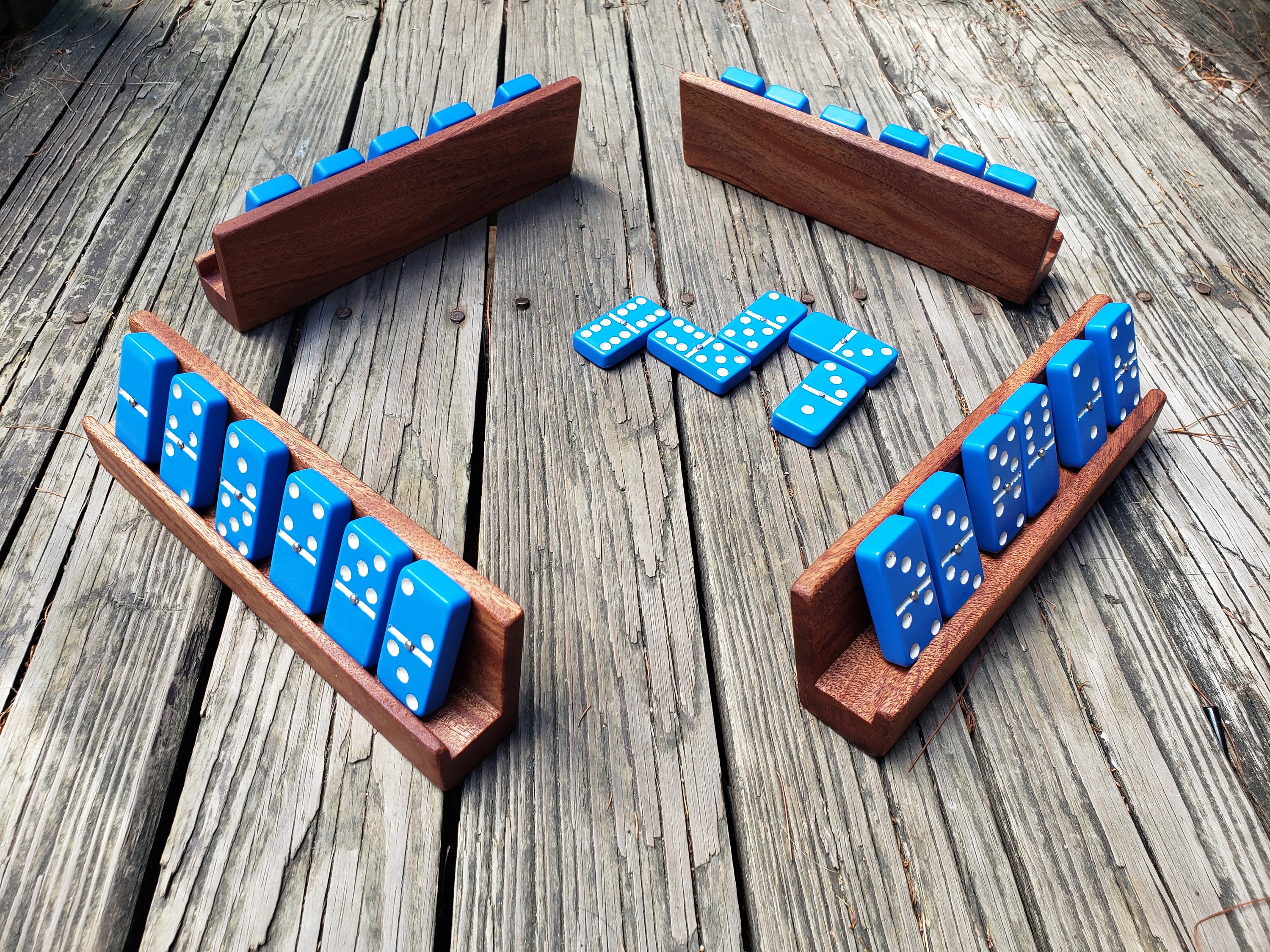 Dominoes Wooden Domino Holders Racks Trays Handmade Felt Bottom 100% ...