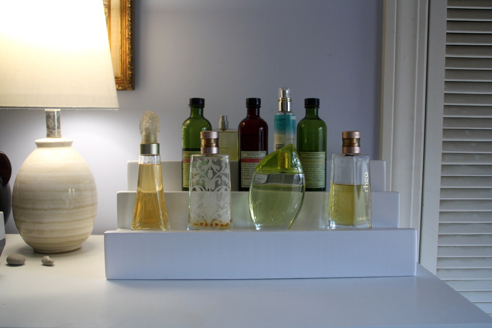 White Perfume Bottle Display Cologne Bottle Shelf Wood Shelf - Etsy