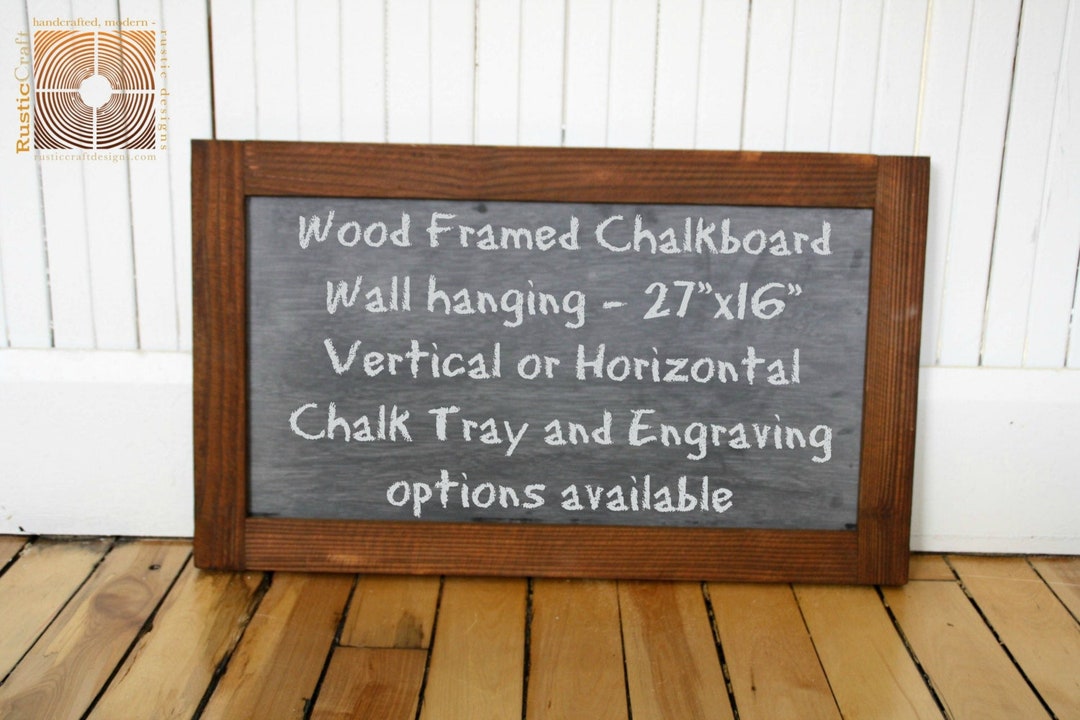 Large Kitchen Chalkboard- Rustic Wood Hanging Chalkboard - Framed ...