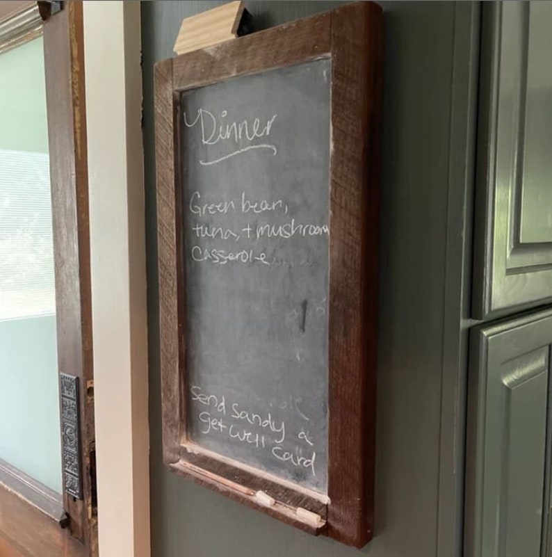 Rustic Wood Framed Chalkboard- Kitchen Chalkboard- Hanging Chalkboard ...
