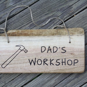 Daddy's Workshop- Dad Wood Work Shop Sign- Hanging Rustic Wood Sign ...