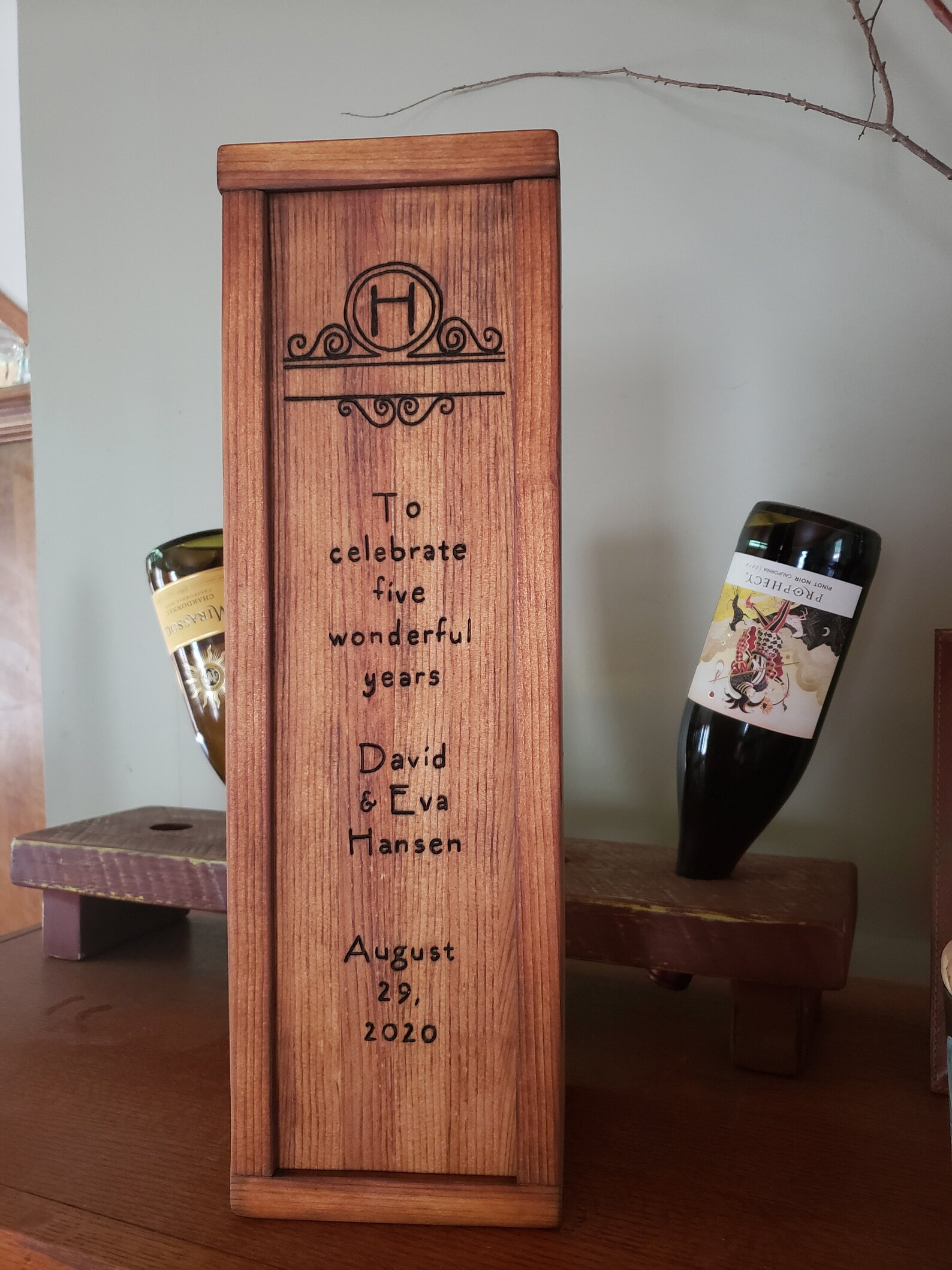 Personalized Wine Box Unique Wedding Gift 5th Anniversary - Etsy