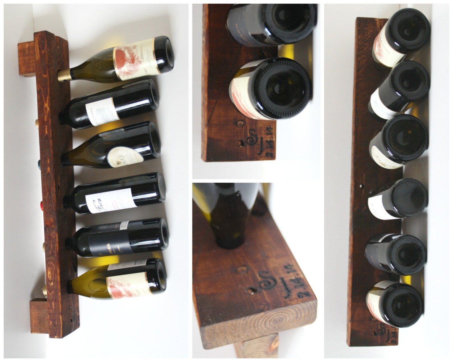 Personalized Wine Rack Rustic Wood Wall Wine Display 6 - Etsy
