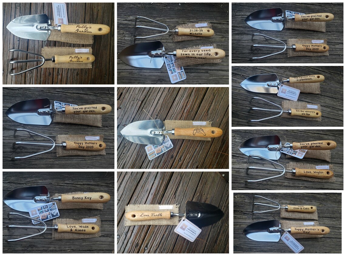 Personalized Garden Tool Set Hand Trowel Short Shovel - Etsy Australia