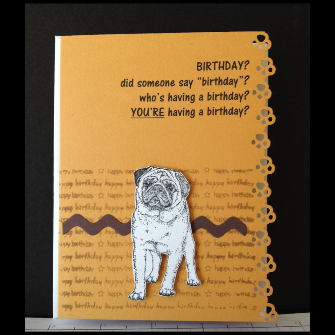 Pug Handmade Birthday Card Wish the Dog Lover in Your Life a Happy ...