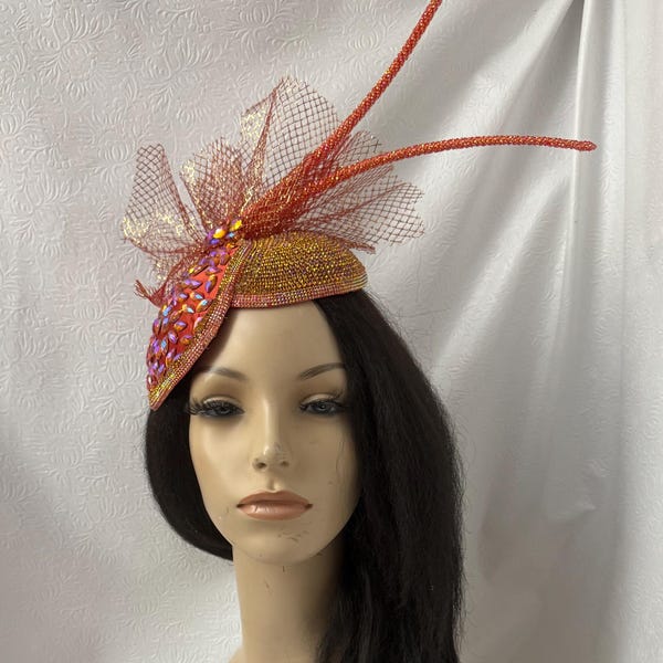 Orange Fascinator - Etsy