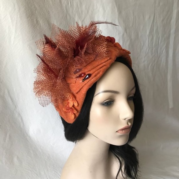 Burnt Orange Church Hat - Etsy