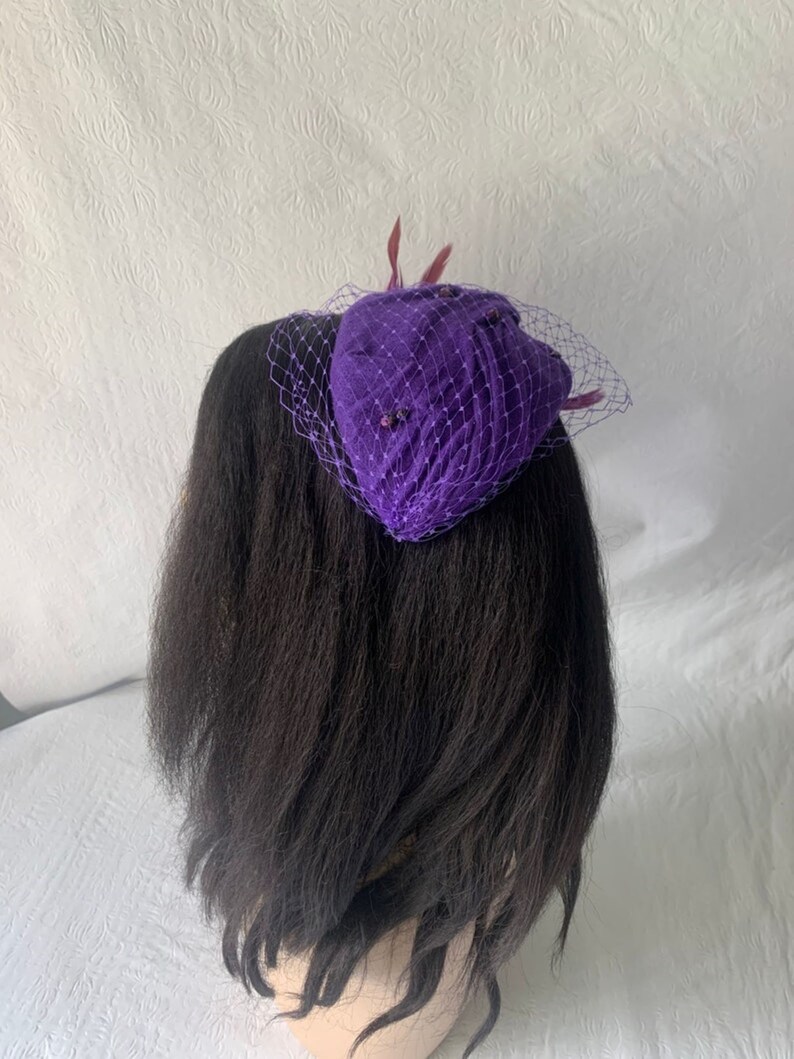 Purple Vintage Inspired 1950s-1960s Half Hat Purple Felt - Etsy