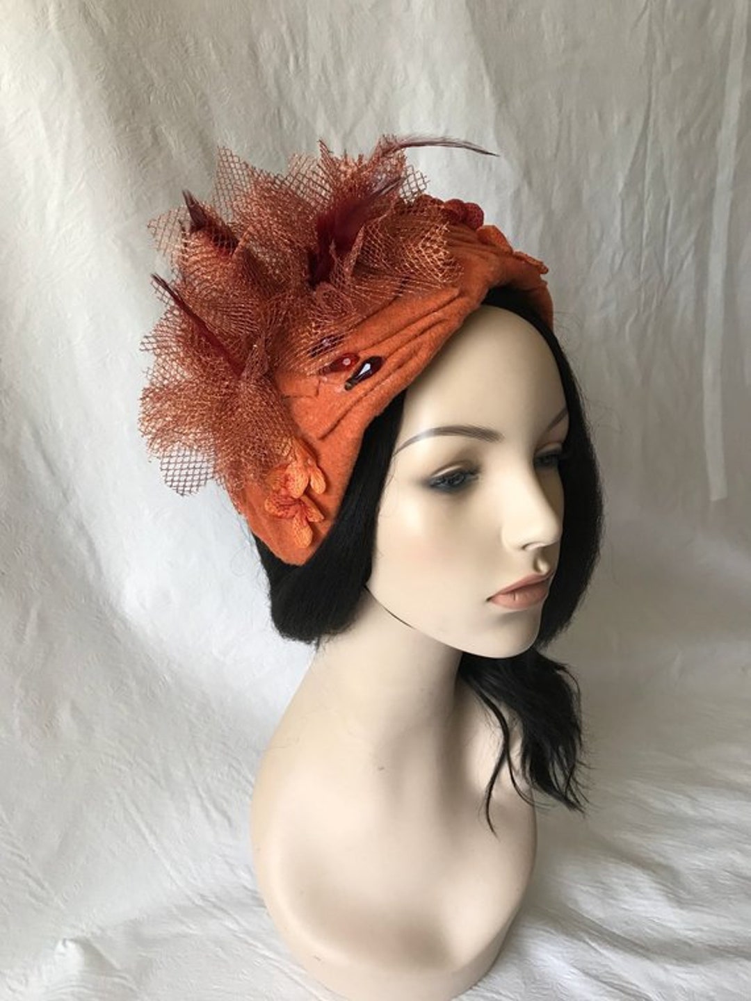Burnt Orange Fascinator, Rust Fascinator,russet Fascinator Hat, Fall ...