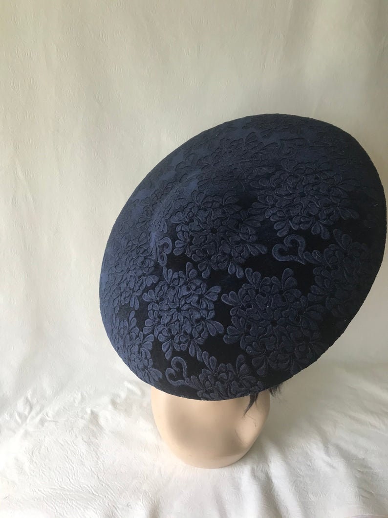 Navy Blue Kentucky Derby Fascinator Hat for Races High Tea | Etsy