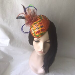 African Fascinator, African Print Headpiece, Black Women Hat, African ...