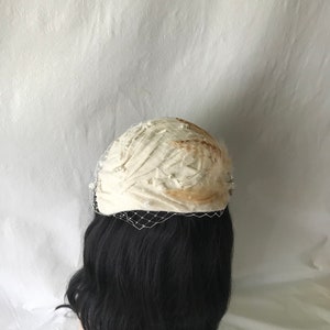 Ivory Felt Wool Vintage Style 1950s-1960s Church Half Hat, Ivory ...