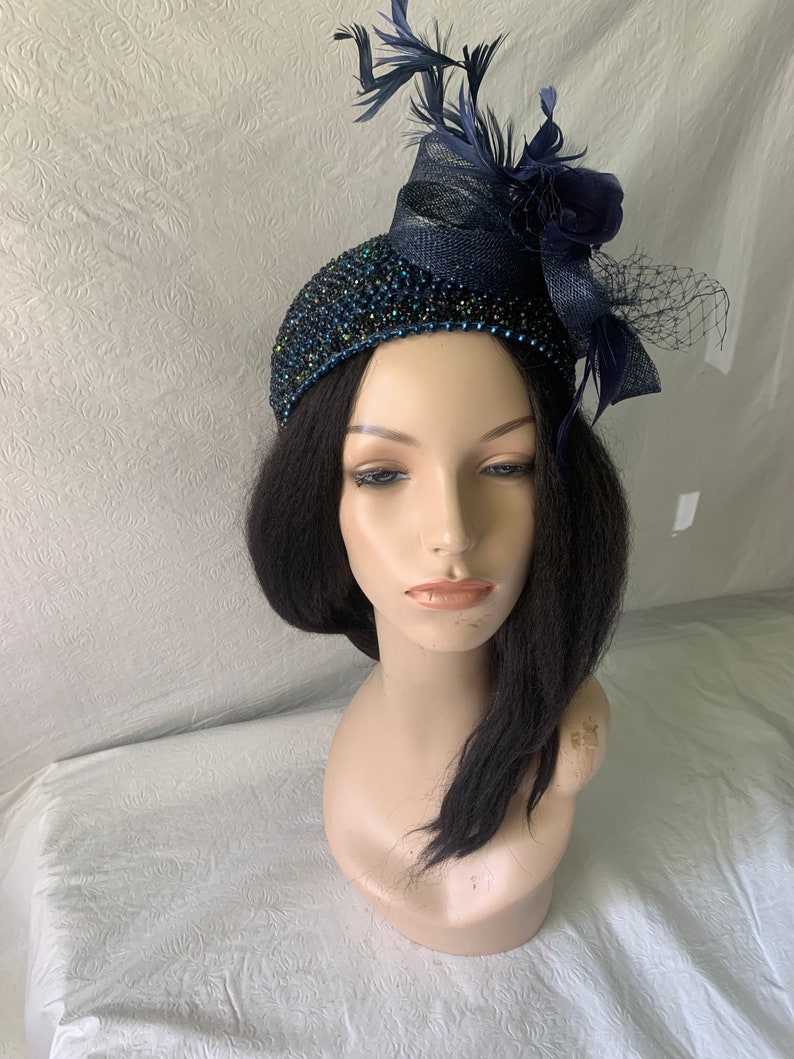Dark Navy Blue Flapper Style 1920s Vintage Pearl Beaded - Etsy