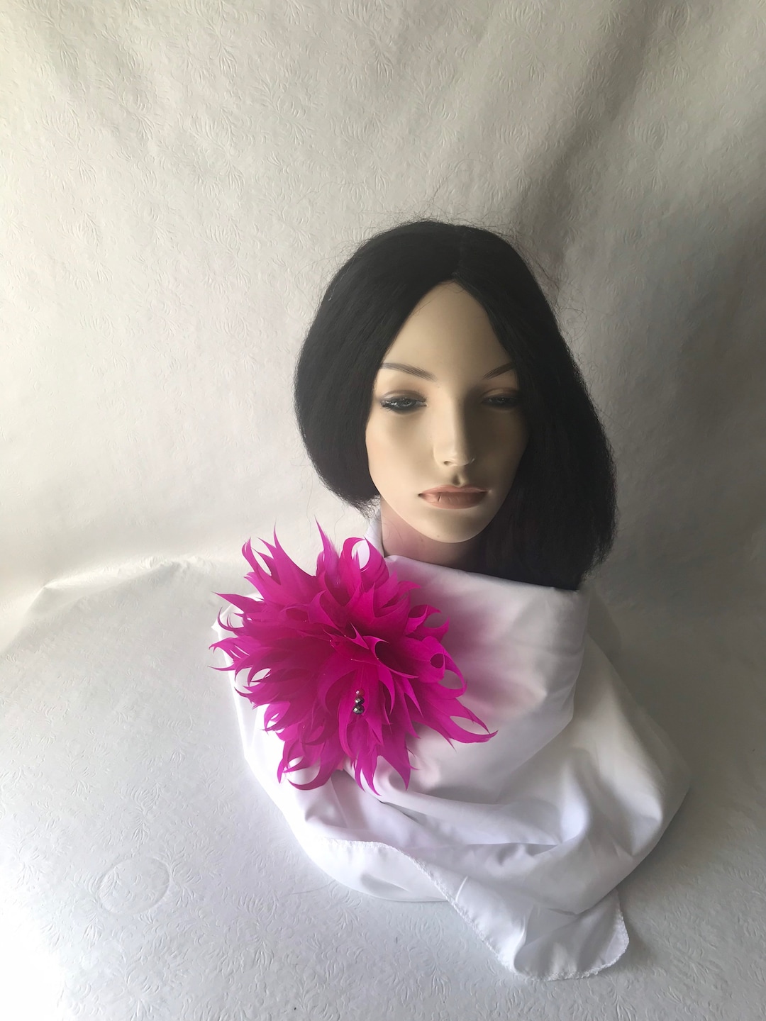 Extra Large Oversized Feather Flower Brooch Pin for Church, Wedding ...