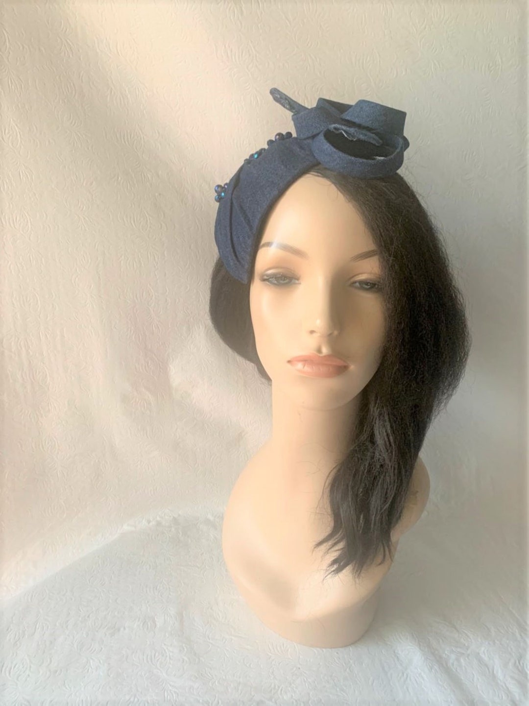 Denim Fascinator Hat, Kentucky Derby Hat, Tea Party Hat, Jeans ...