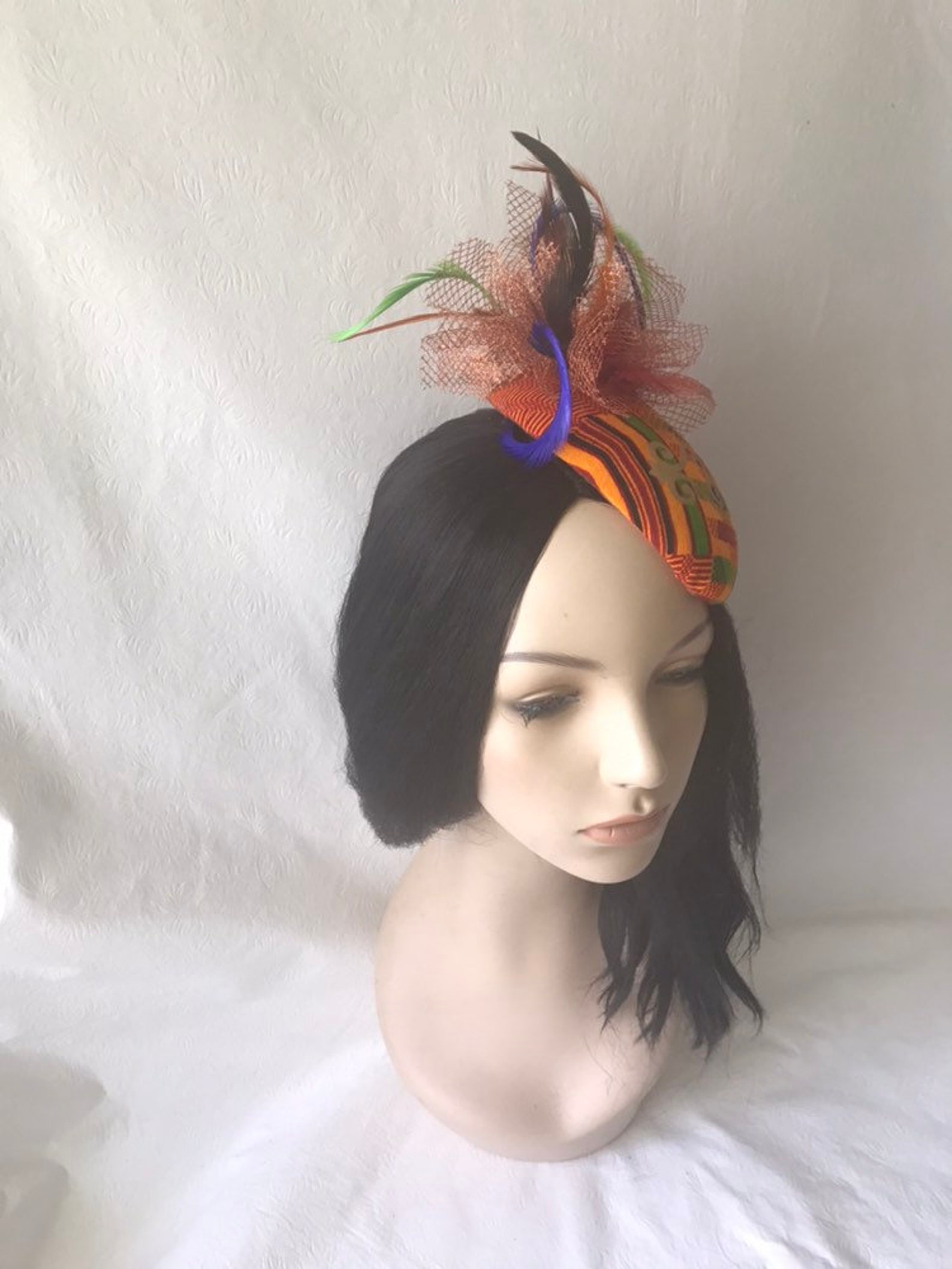African Fascinator African Print Headpiece Black Women Hat - Etsy Hong Kong