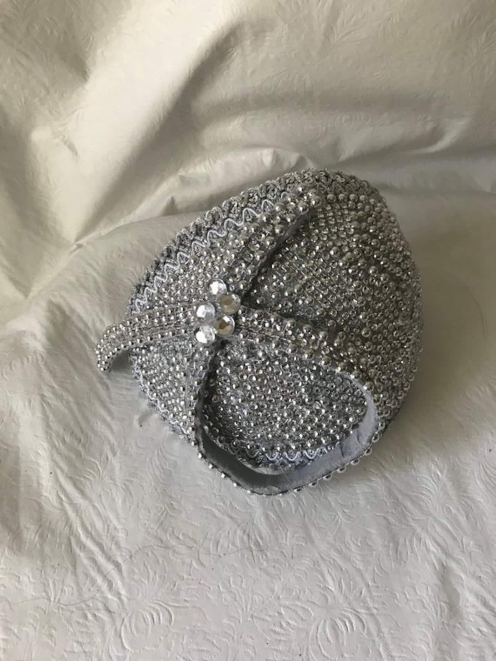 1950 Vintage Style Silver Church Half Hat - Etsy
